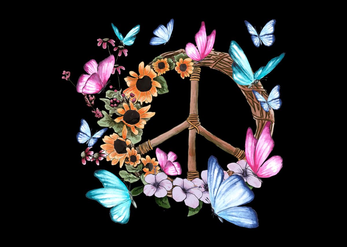 'Butterfly Peace Sign' Poster by professionaldesigns | Displate