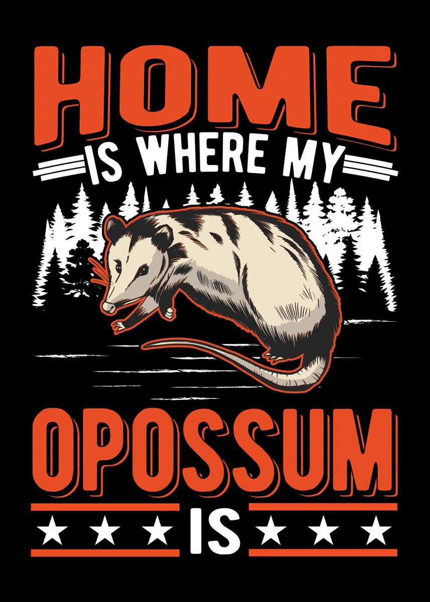 'Opossum Gift Possum' Poster, picture, metal print, paint by ...