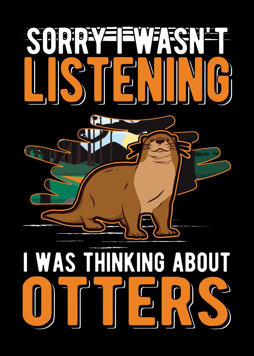 'Sea Otter' Poster, picture, metal print, paint by FavoritePlates ...