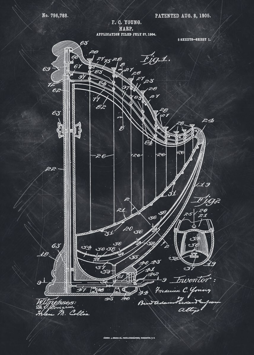 'harp' Poster by Jerhus | Displate