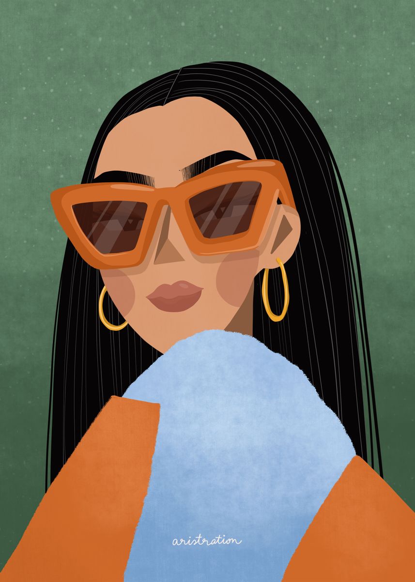 'Shady Lady' Poster, picture, metal print, paint by Aristration | Displate