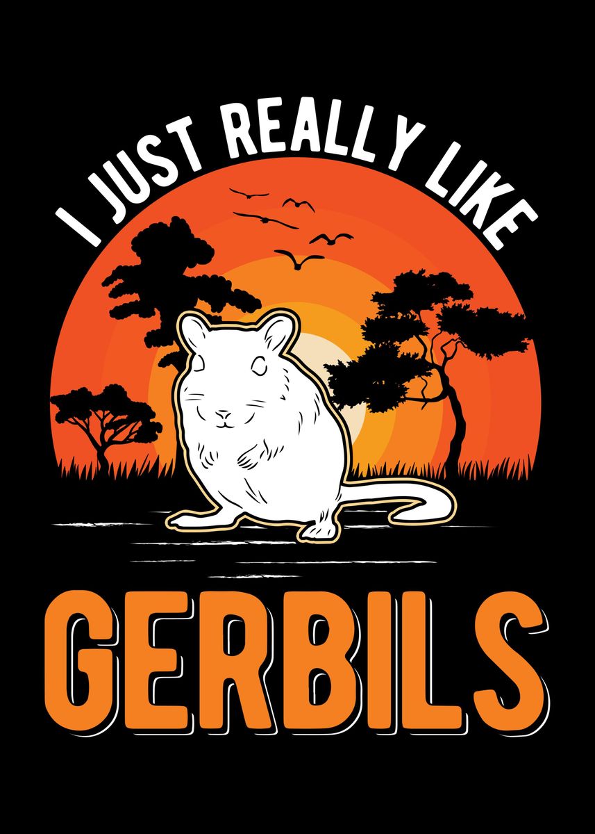 'Gerbil Racing Rat' Poster, picture, metal print, paint by ...