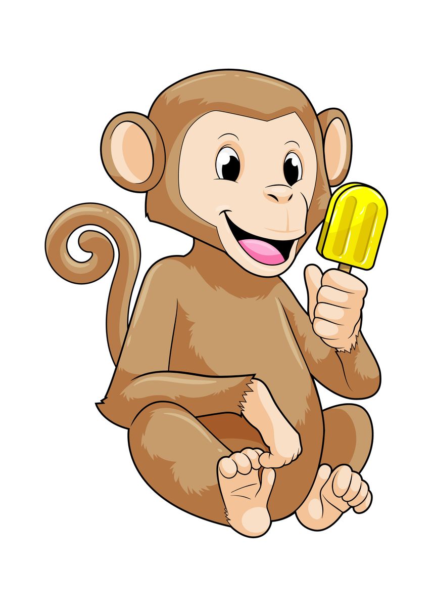 'Monkey Popsicle' Poster, picture, metal print, paint by Markus ...