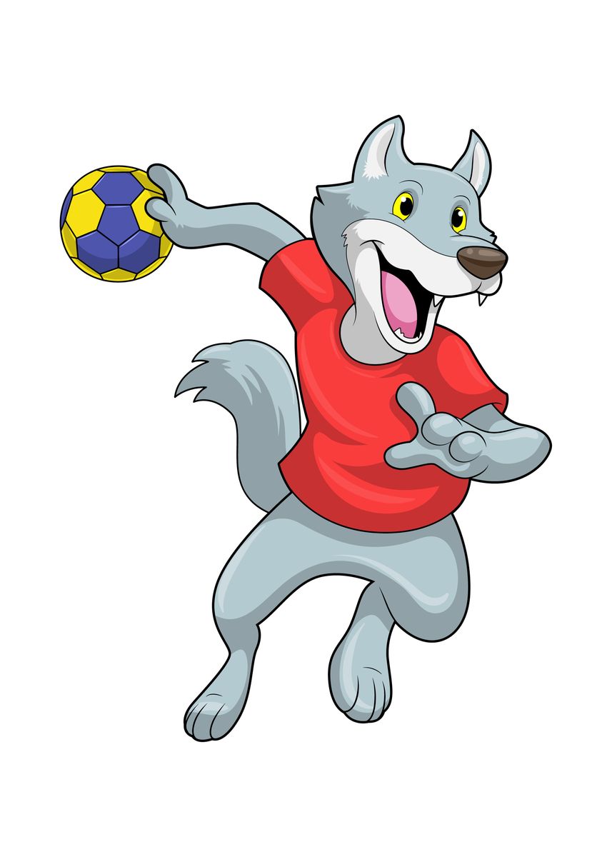 'Wolf Handball Sports' Poster by Markus Schnabel | Displate