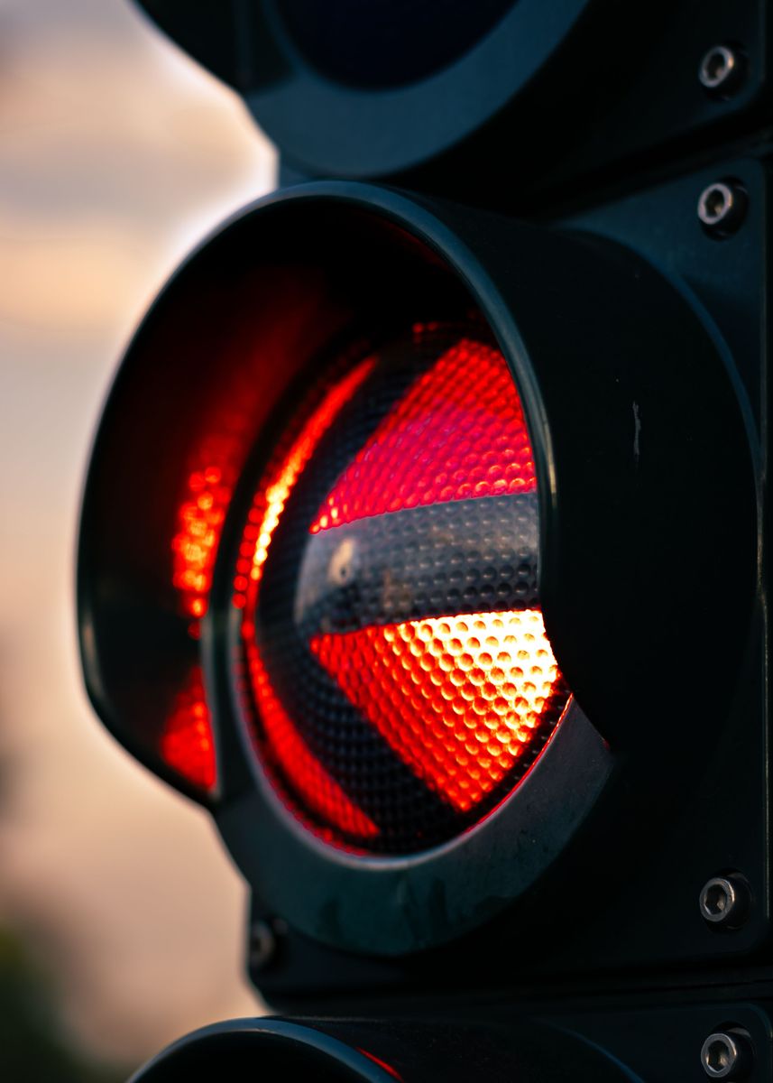 'Red Light' Poster, picture, metal print, paint by RPpixels | Displate