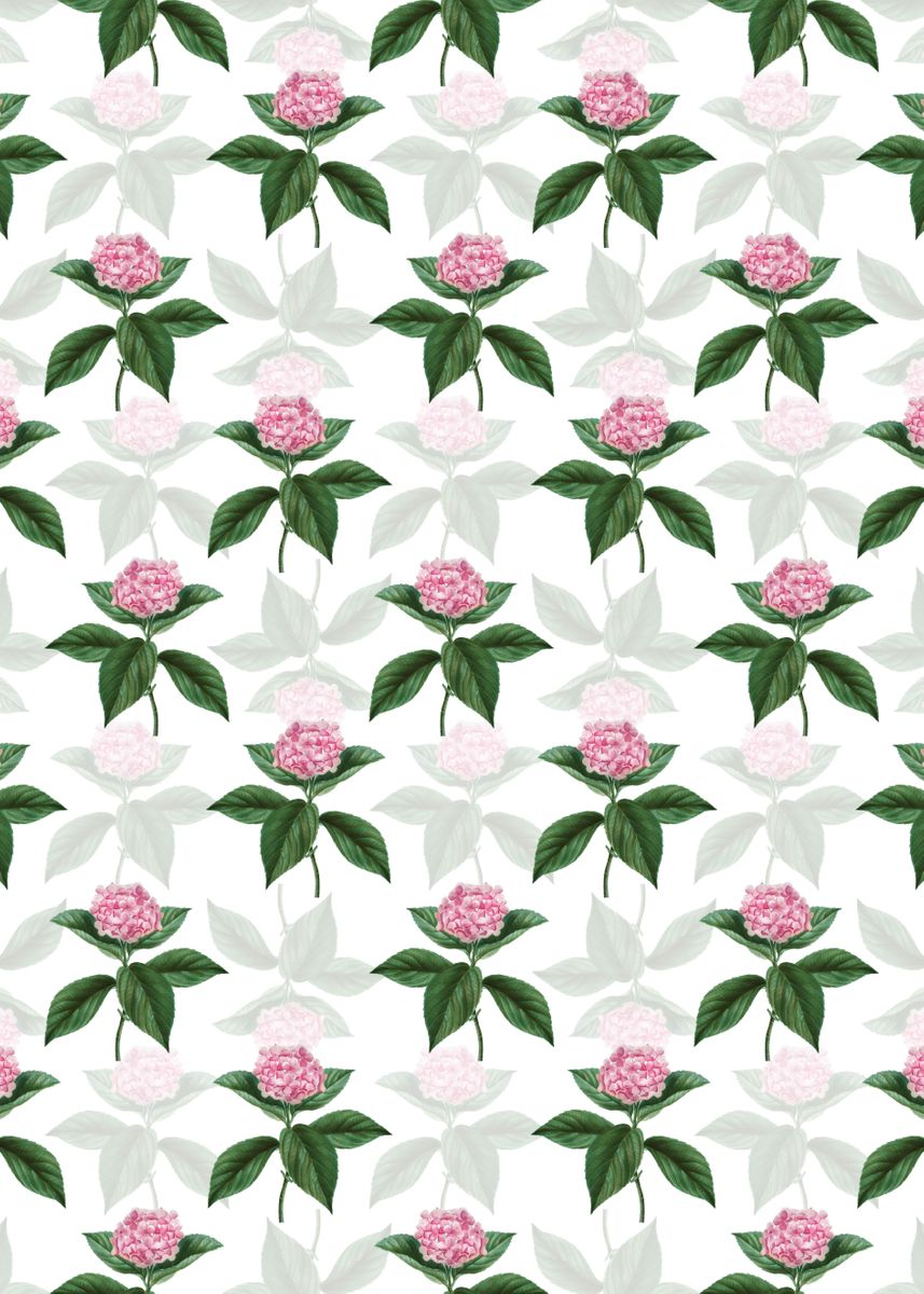 'French Hydrangea Pattern' Poster by Holy Rock Design | Displate