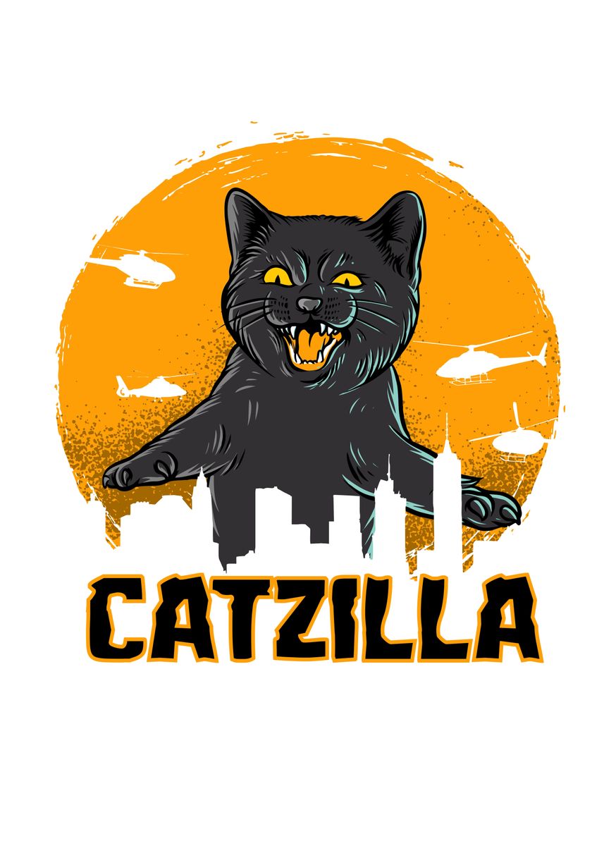 'Catzilla' Poster by Steven Zimmer | Displate