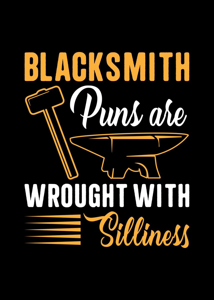 'Blacksmith Blacksmithing' Poster, picture, metal print, paint by ...