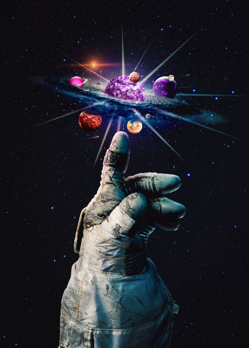 'Reaching Outer Space' Poster by seam less | Displate