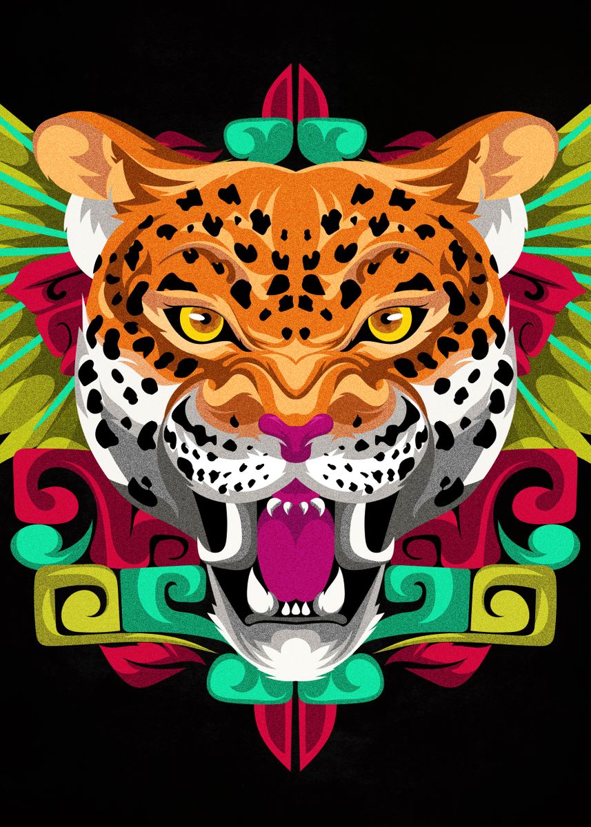 'jaguar animal aztec' Poster by almost seven | Displate