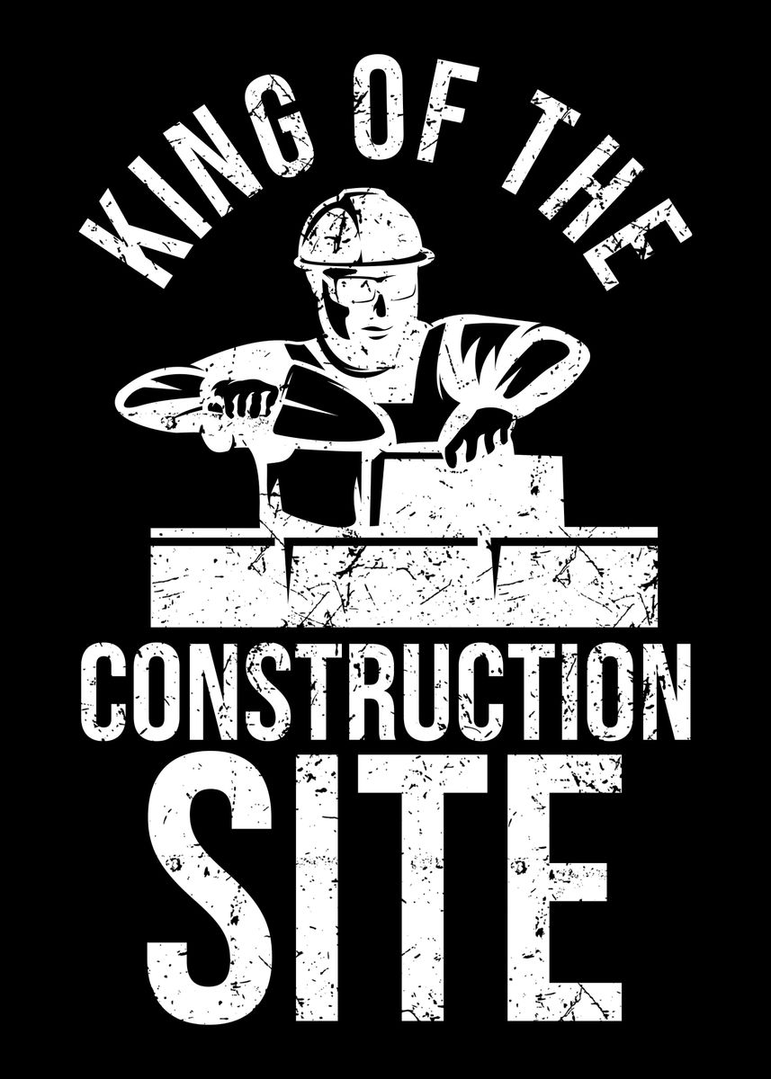 'Bricklayer Construction' Poster, picture, metal print, paint by ...