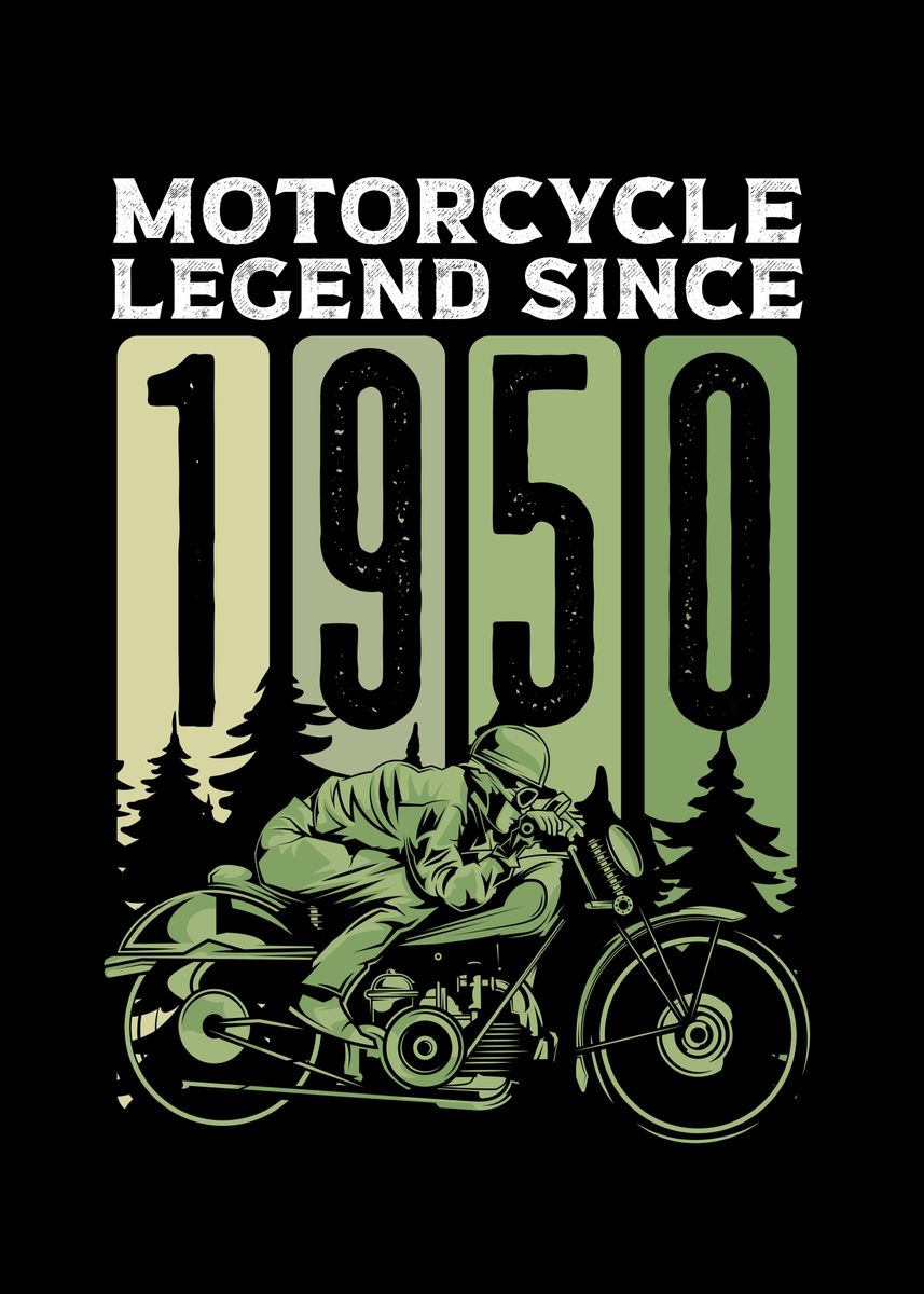 'Motorcycle legend 1950' Poster by BeMi | Displate