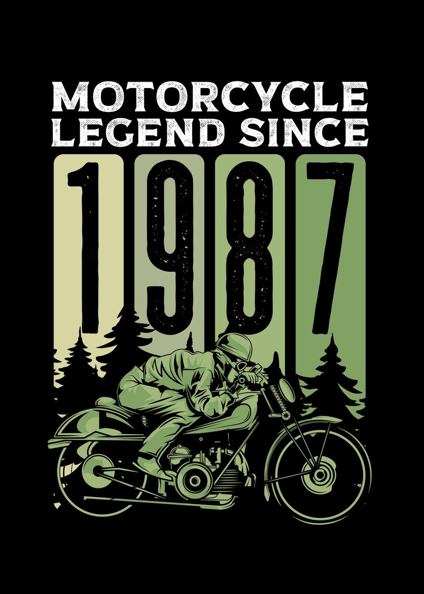 'Motorcycle legend 1987' Poster, picture, metal print, paint by BeMi ...