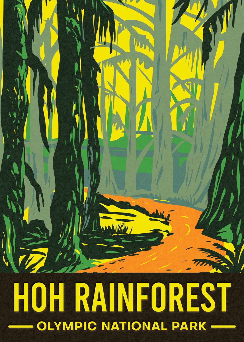 'Hoh Rainforest' Poster, picture, metal print, paint by Jordan Holmes ...