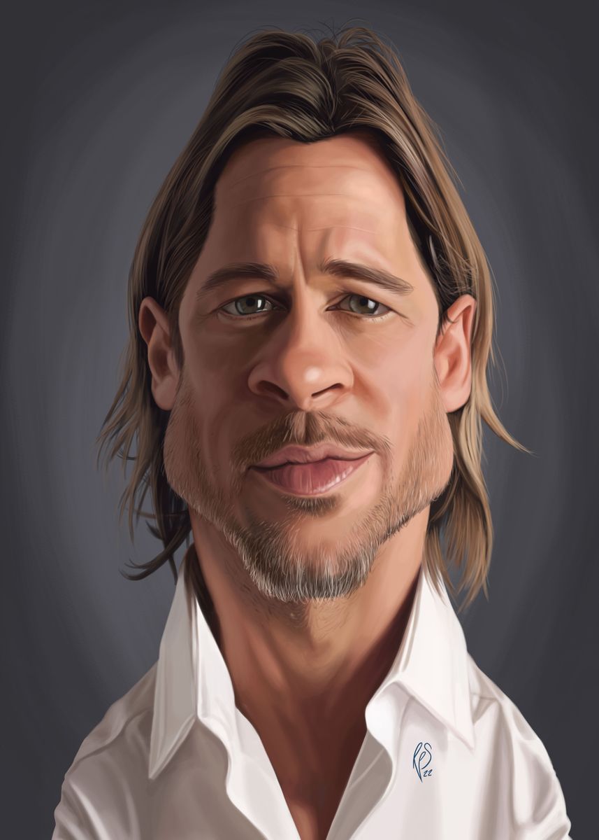 'Brad Pitt' Poster, picture, metal print, paint by rob art ...