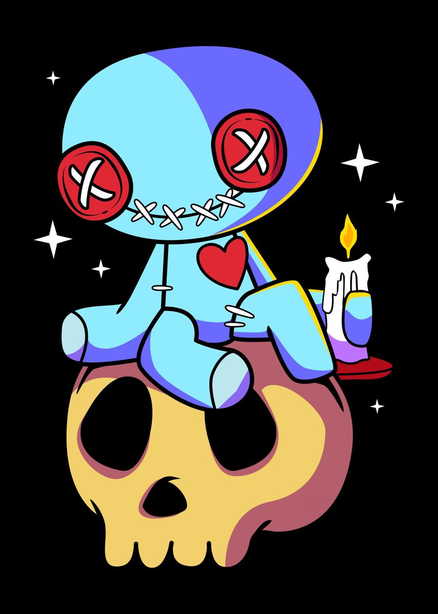 'Skull Voodoo' Poster, picture, metal print, paint by FunnyGifts | Displate