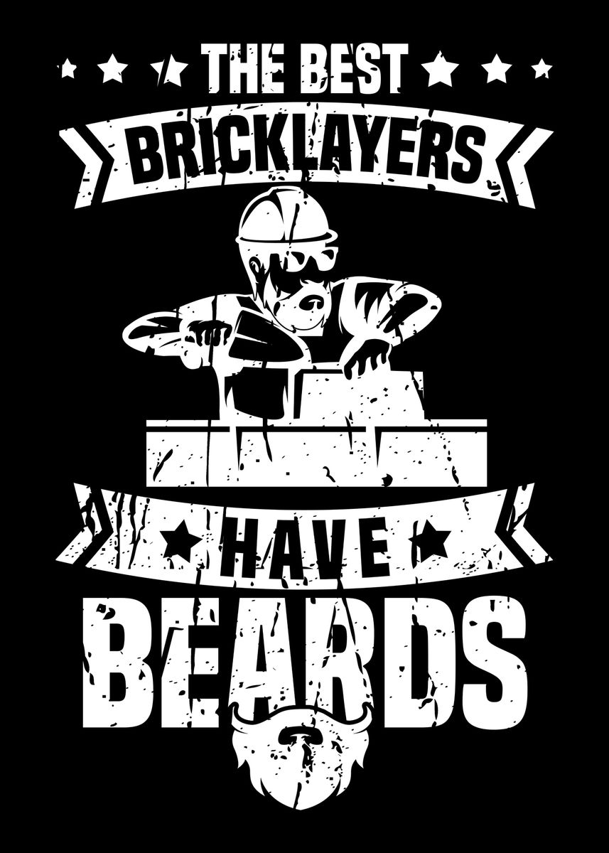 'Bricklayer Construction' Poster, picture, metal print, paint by ...