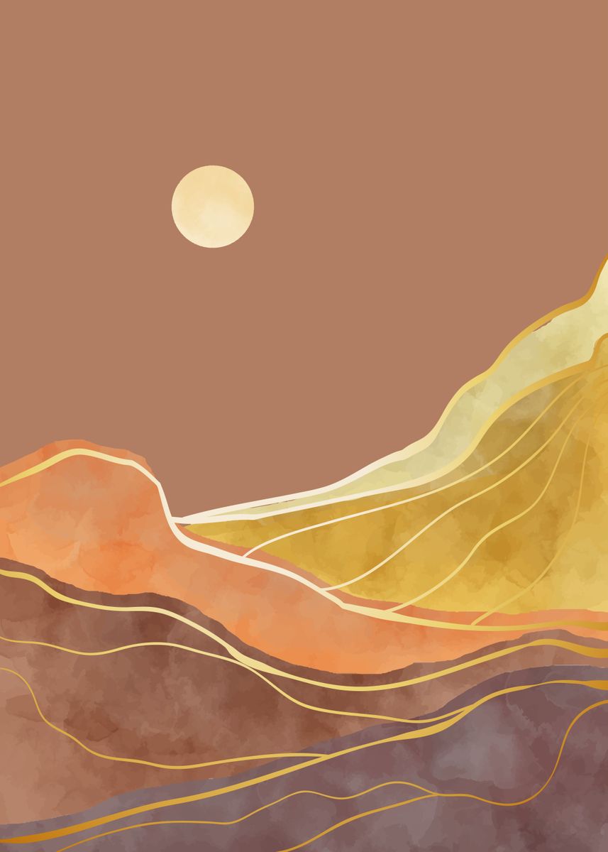 'Abstract Mountain Painting' Poster by budi yanto | Displate