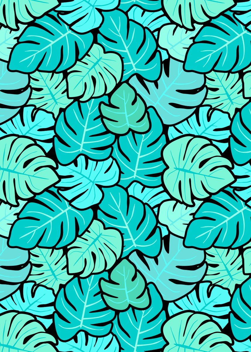 'monstera seamless pattern' Poster by NIZAM KHAN | Displate