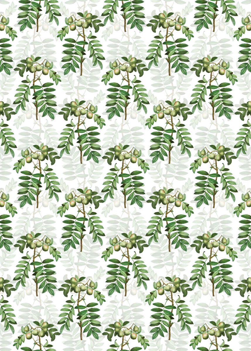 'White Service Tree Pattern' Poster by Holy Rock Design | Displate