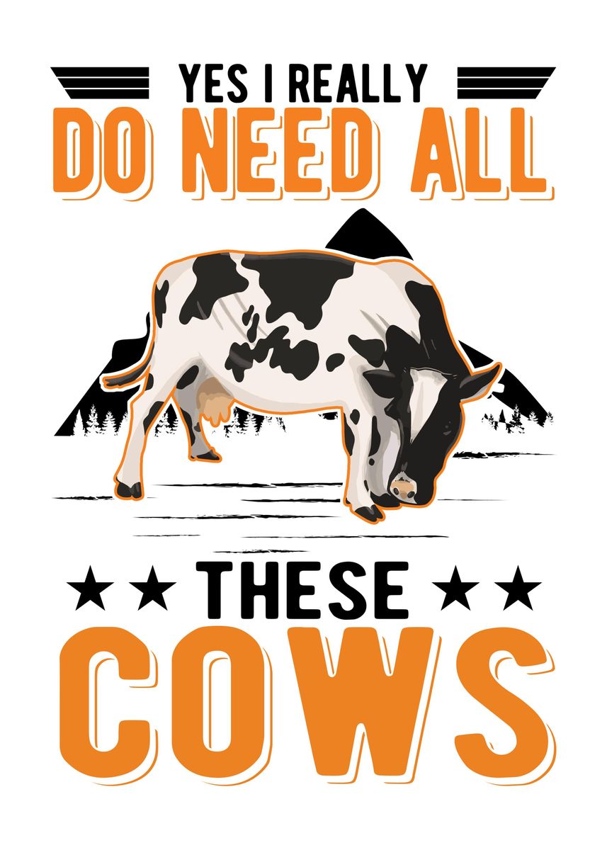 'Cow Farmer Cattle' Poster, picture, metal print, paint by ...