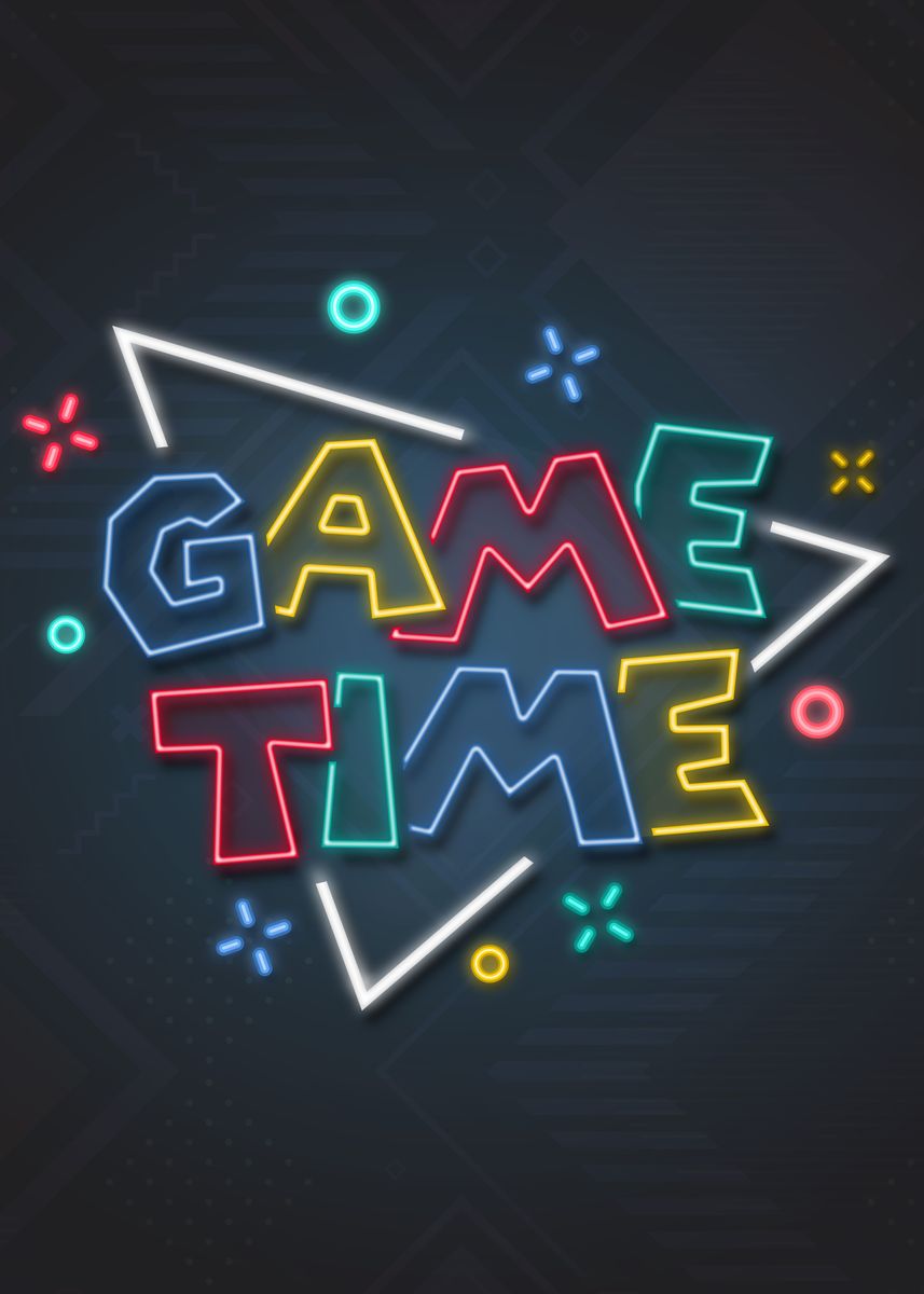 'Game Time Neon Sign' Poster, picture, metal print, paint by ...