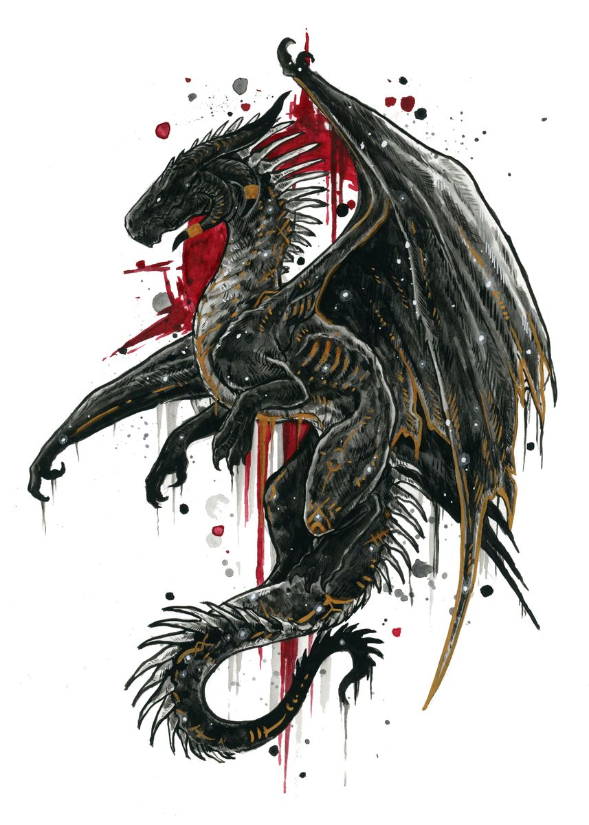 'Fafnir' Poster, picture, metal print, paint by Jonna Hyttinen | Displate