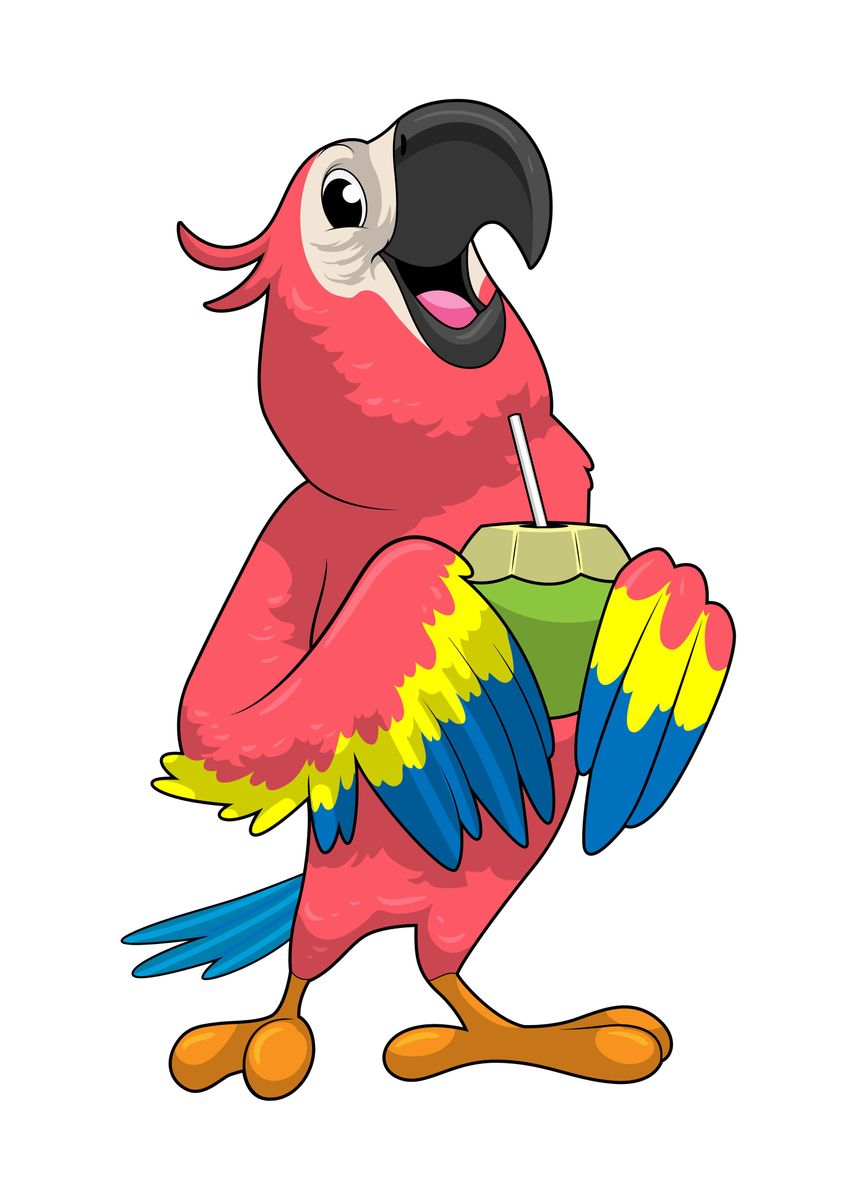 'Parrot Coconut' Poster by Markus Schnabel | Displate