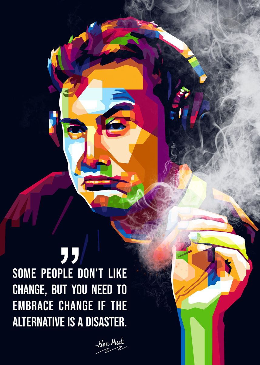 'Elon Musk Quotes' Poster, picture, metal print, paint by MK STUDIO ...