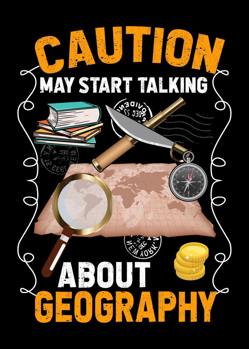 'School Geography Teacher' Poster, picture, metal print, paint by ...