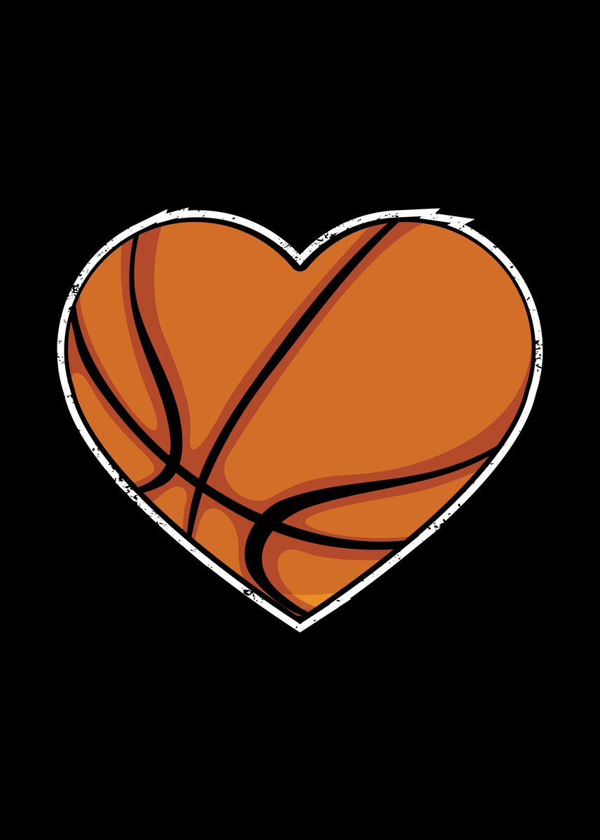 'Heart Basketball' Poster, picture, metal print, paint by ZS C O M M E ...