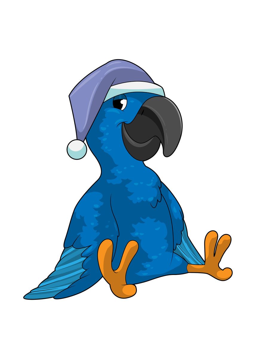 'Parrot Sleeping Nightcap' Poster, picture, metal print, paint by ...