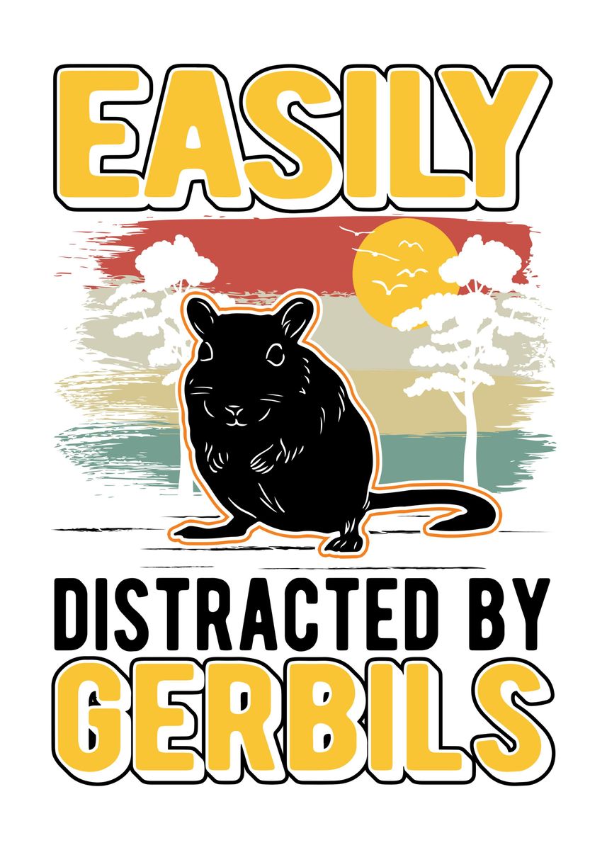 'Gerbil Racing Rat' Poster, picture, metal print, paint by ...