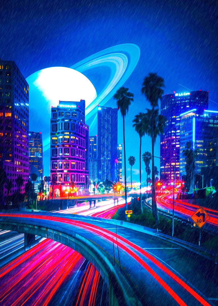'Saturn Beach' Poster, picture, metal print, paint by James Garcia ...