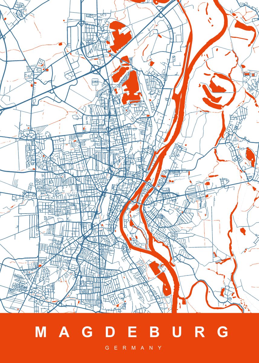 'MAGDEBURG Map GERMANY' Poster by UrbanMaps | Displate