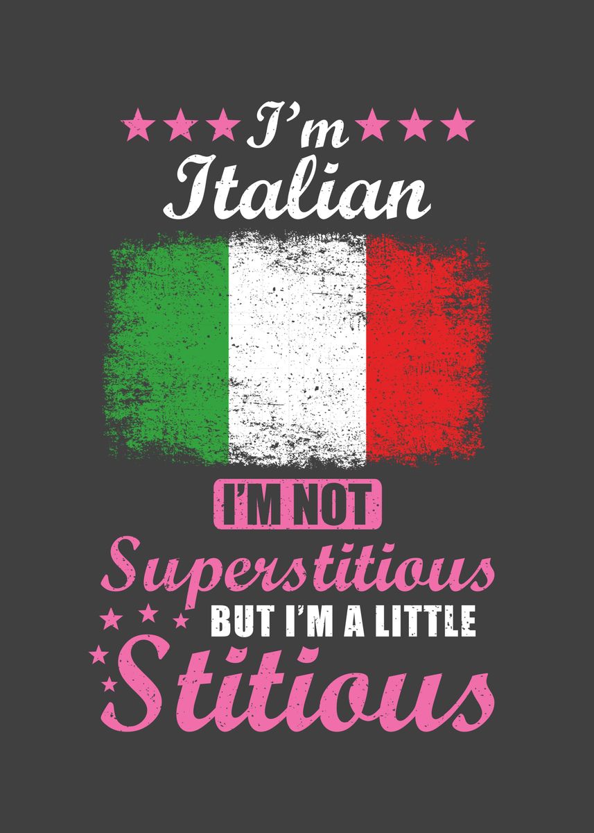 'Italian Gift Funny Saying' Poster, picture, metal print, paint by ...