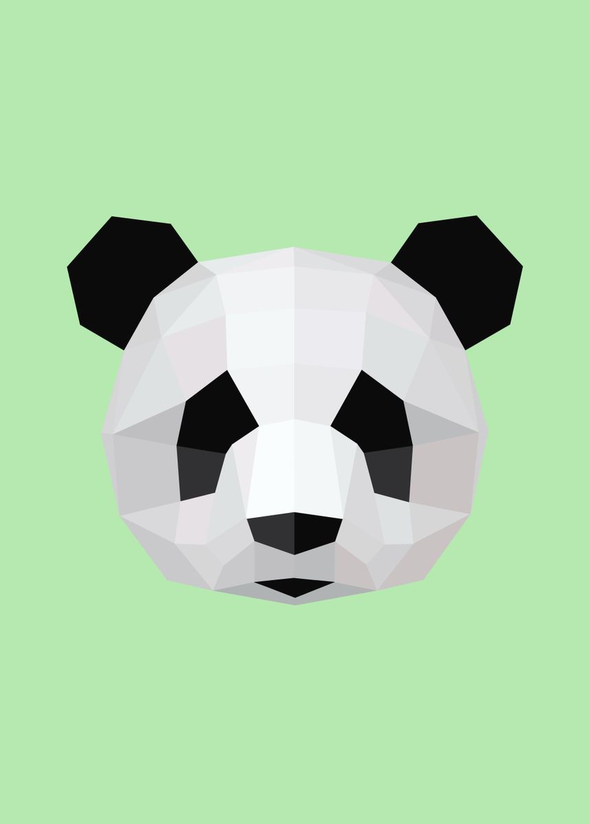 'Low Poly Panda 139' Poster, picture, metal print, paint by Savinda ...