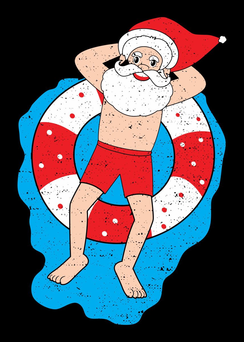 'Santa Claus Pool' Poster by DesignsByJnk5 | Displate