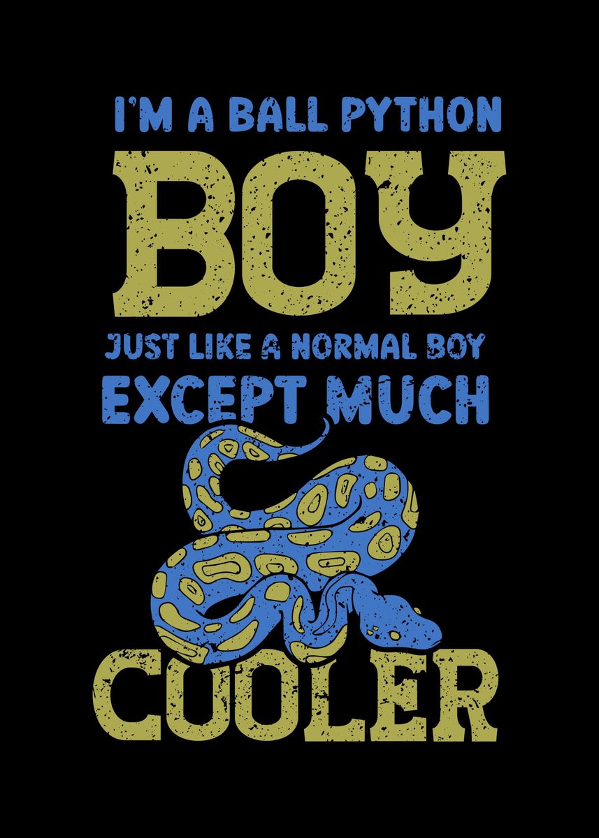 'Ball python' Poster, picture, metal print, paint by Sebastian Wünsche ...
