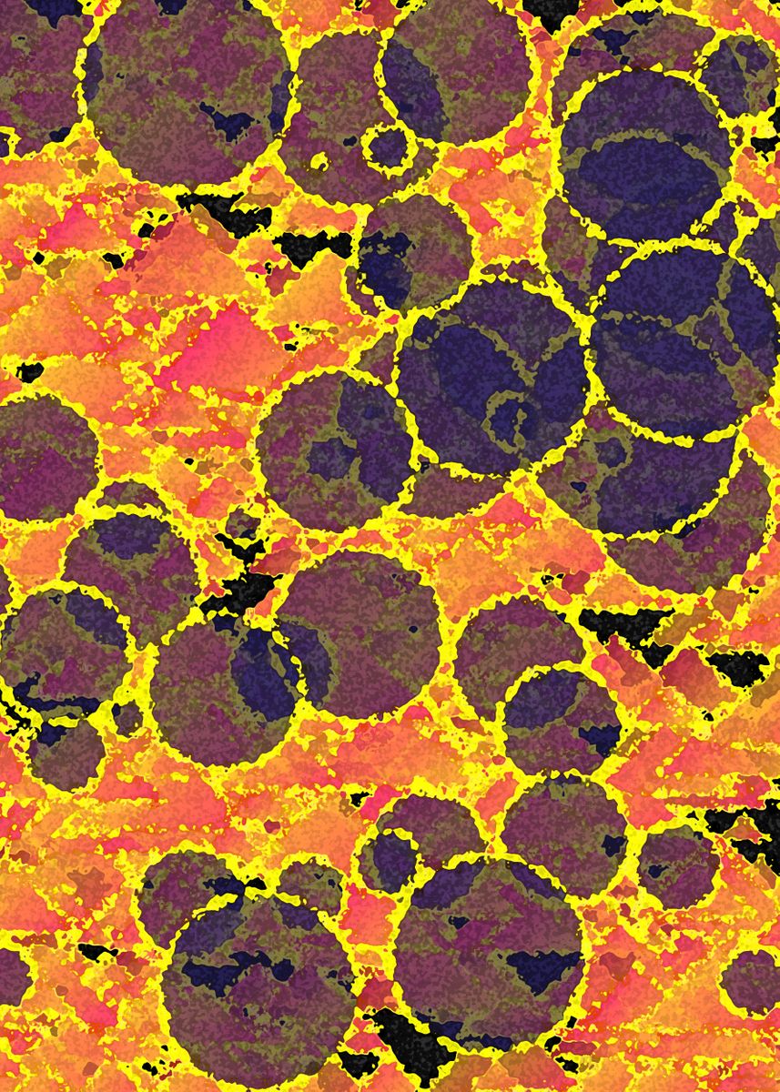 'Bubbles orange abstract' Poster, picture, metal print, paint by Gaspar ...