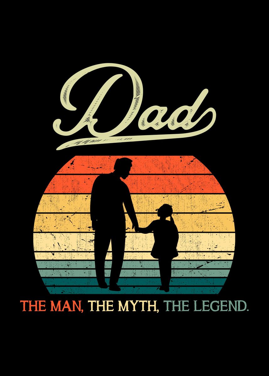'Proud Dad Daughter Daddy' Poster, picture, metal print, paint by ...