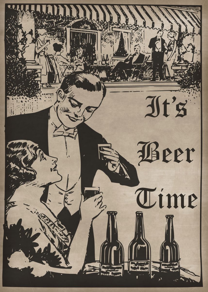 'It is Beer Time' Poster, picture, metal print, paint by XandYart ...