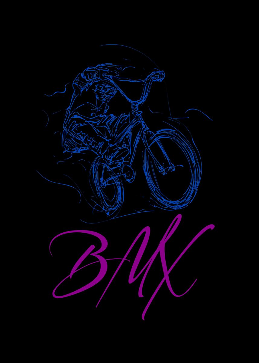 'BMX' Poster, picture, metal print, paint by ZS C O M M E R C E | Displate