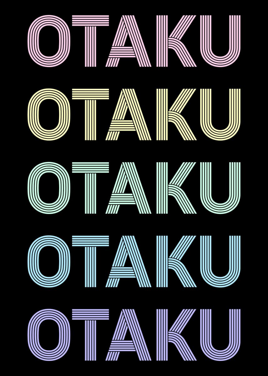 'Retro Pastel Otaku Text' Poster by Masaki | Displate