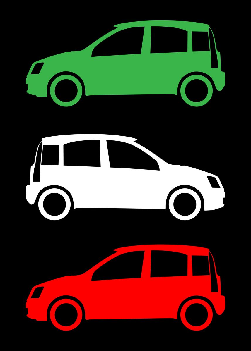 'Fiat Panda Italian Flag' Poster, picture, metal print, paint by John ...