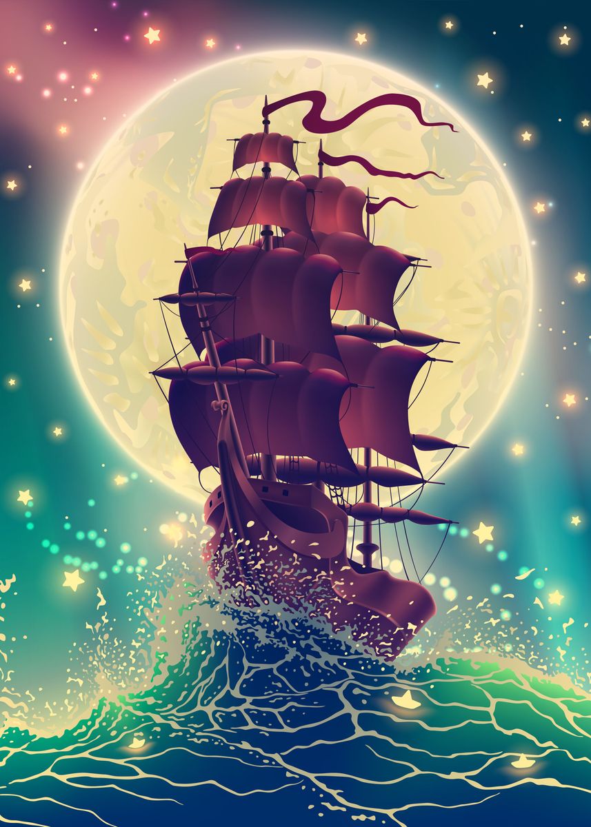 'Sailing Under the Stars' Poster by Lana Meyers | Displate