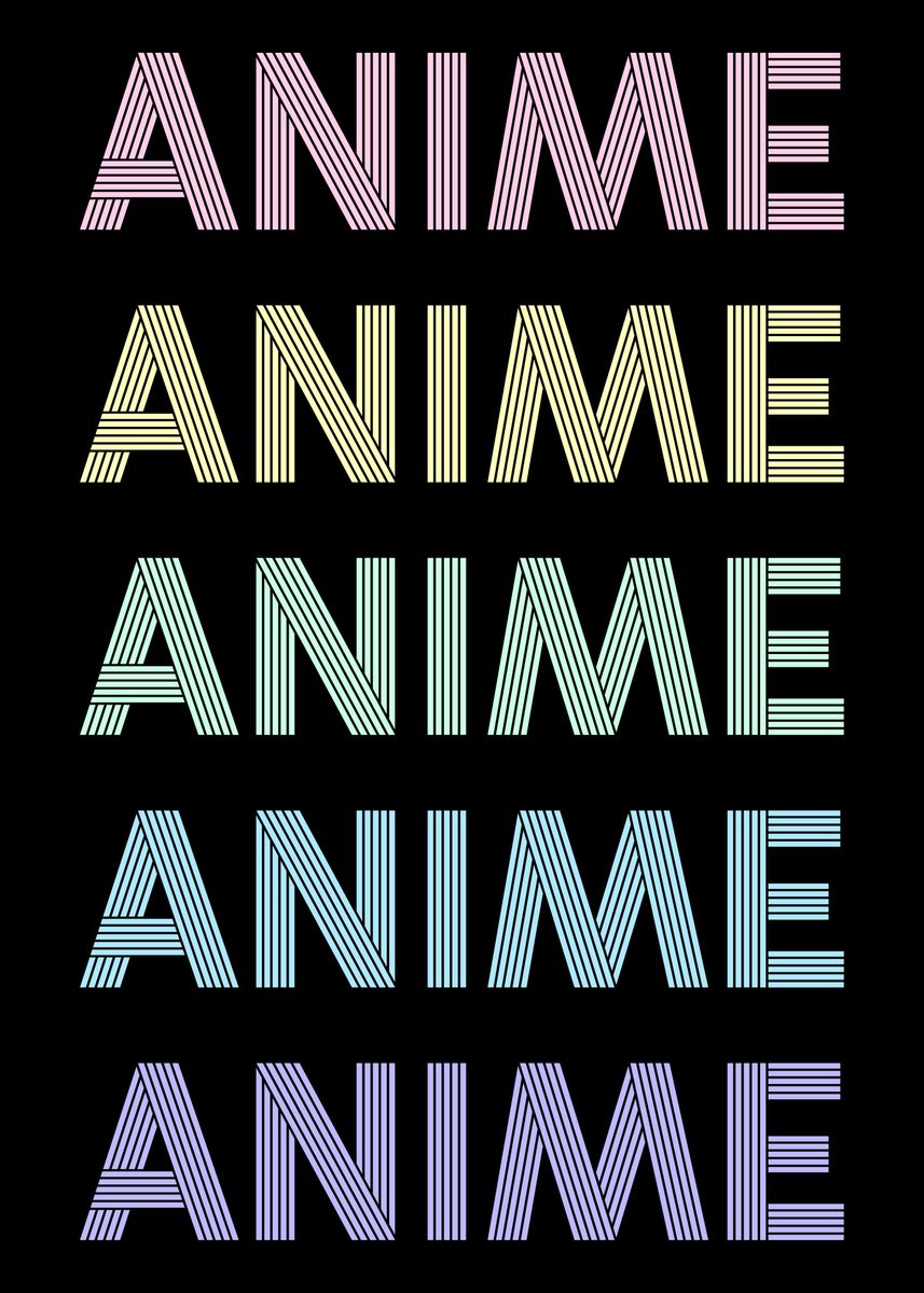 'Retro Pastel Anime Text' Poster, picture, metal print, paint by Masaki ...