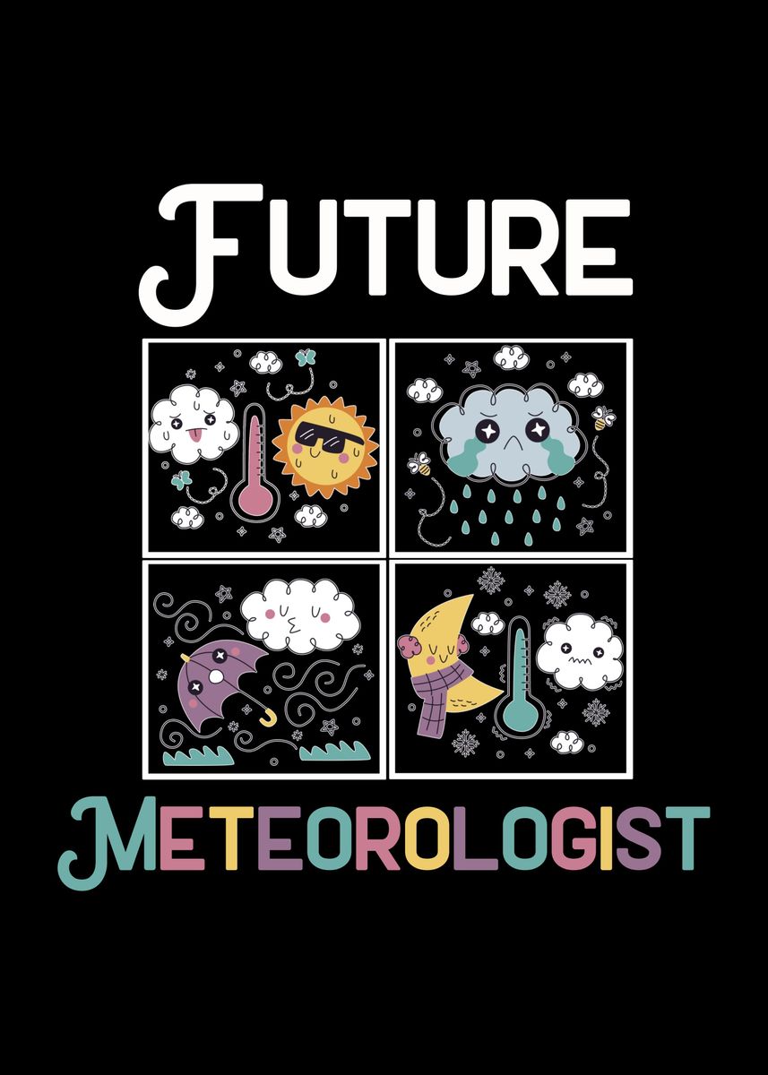 'Meteorology Weatherman Kid' Poster, picture, metal print, paint by ...