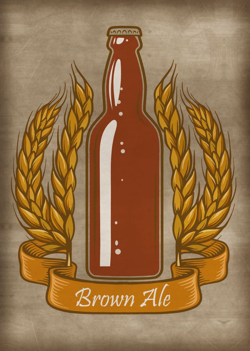 'Brown Ale' Poster, picture, metal print, paint by XandYart | Displate