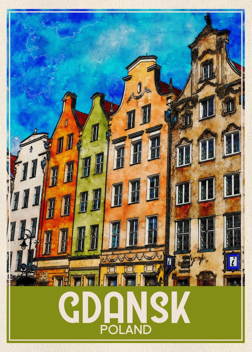 'Travel Art Gdansk Poland' Poster, picture, metal print, paint by FAA ...